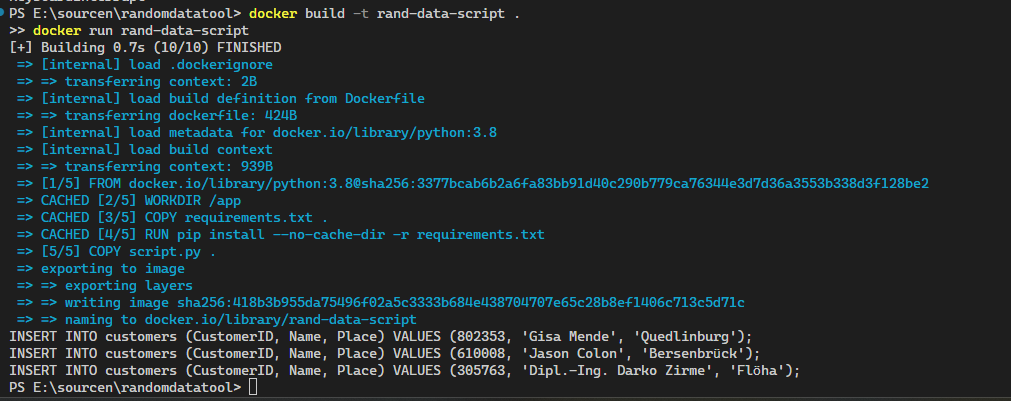 Generating Random Data for SQL