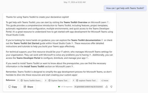 Using declarative Copilot Agent for accessing "static" data